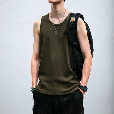 软糯丝滑螺纹坑条背心男夏季