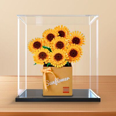 亚克力展示盒适用乐高40524/40460玫瑰花向日葵创意系列花束收纳