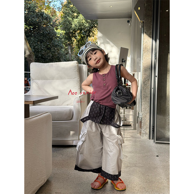 Aoo·26春~拼色花布背带裤26x61106