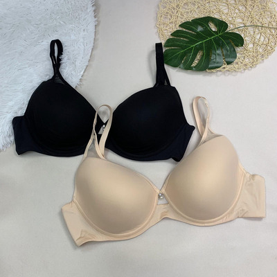 75-100BCDEF钢圈模杯内衣B0930纯色薄模杯网纱杯面外贸大码文胸