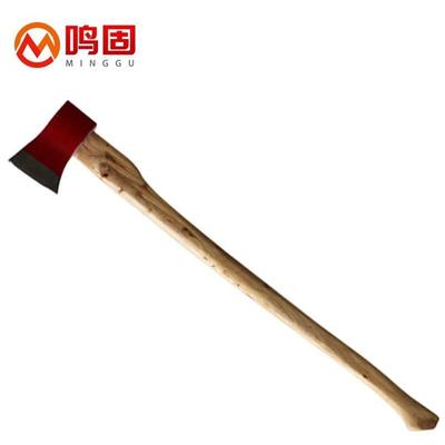 鸣固消防长斧铁质斧头绝缘高强度破门逃生木柄斧(铁质斧0.9米长)