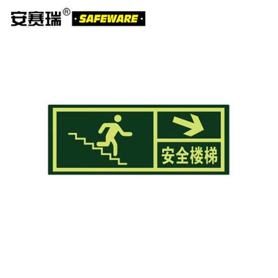安赛瑞21634自发光地贴消防疏散标识贴荧光箭头指引标识(单位:包)