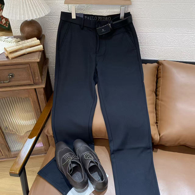 保罗彼得专柜正品男士合体版平腰休闲裤舒适简约四面弹PJEDK00400