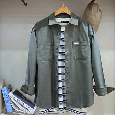 保罗彼得 专柜正品 男士长袖纯棉衬衫工装纯棉外套COECC00050