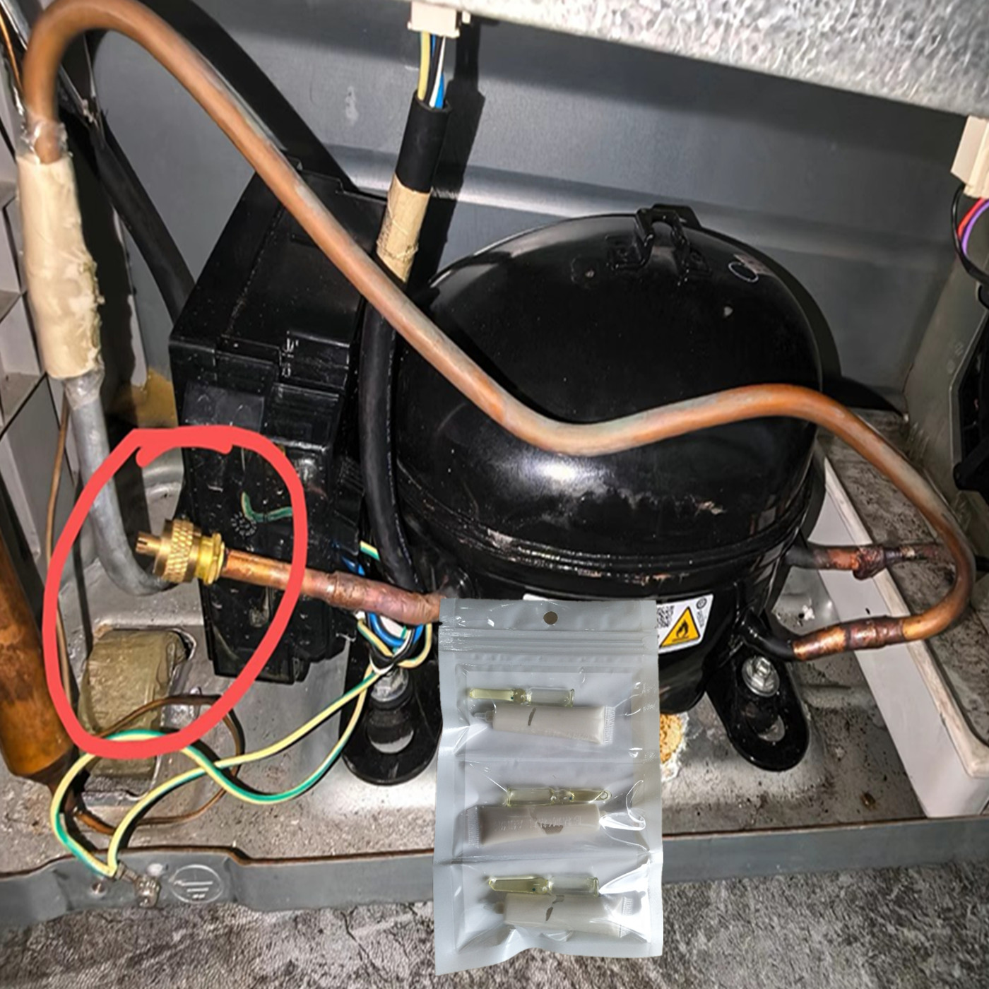 压缩机铜管补漏胶空调冷柜冷媒管路砂眼裂缝修复耐高低温抗腐蚀漏