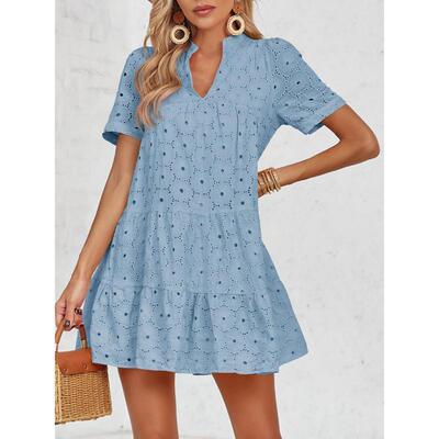Ocean Style Womens Summer Lace Dresses Eyelet Casual Flowy
