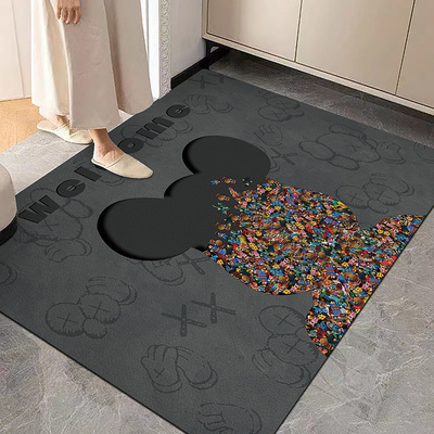 潮牌入户门口地垫可擦免洗皮革脚垫进门门垫家用pvc玄关地毯防滑