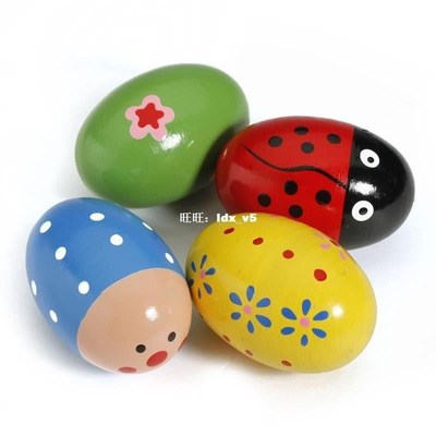 Egg Wooden Baby Toy Music Shaker Instrument Percussion Color