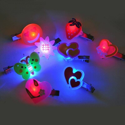 Creative Soft rubber luminous hair clips,kids like luminou 7