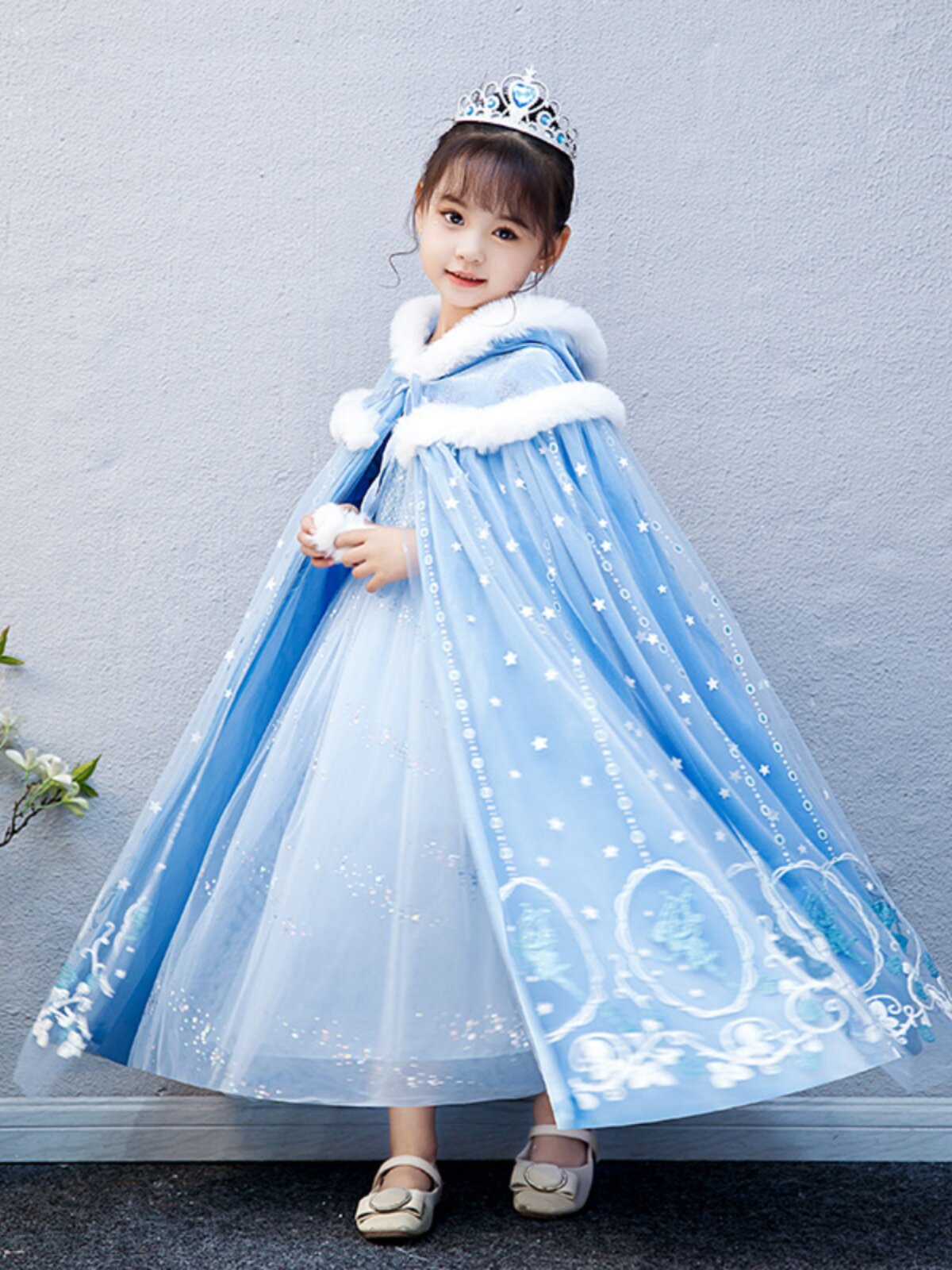 Halloween Frozen Elsa kids Cape girl Fall and winter Cape Elsa Fleece ...
