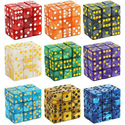 6-Sided Game Dice 16mm Marble Acrylic D6 Dice Set for DND, R