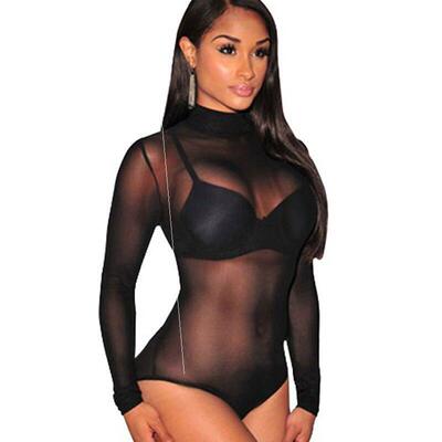 Sexy lingerie tight mesh see-through one-piece sexy pajamas