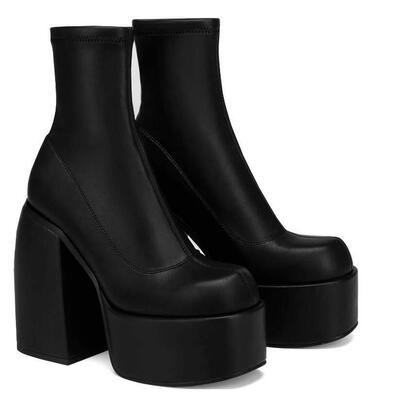 women high heel boots big size 43 martin boots大尺码高跟女短