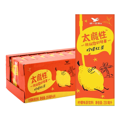 统一太魔性柠檬红茶250ml*24盒