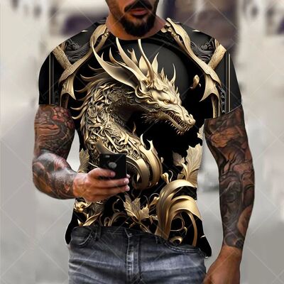 Men's Dragon T-shirt Fashion 3d Printed T Shirt Animal