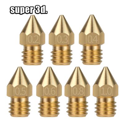 5/10PCS MK8 Brass Nozzle 0.2MM 0.3MM 0.4MM 0.5MM Extruder Pr
