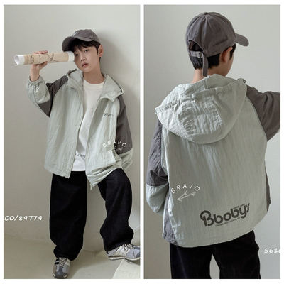 布芮欧2025春男童冲锋衣外套儿童