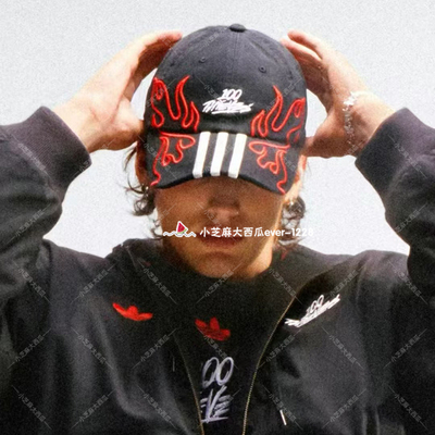 adidas三叶草火焰纹运动休闲帽