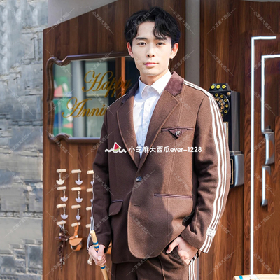 adidas三叶草老钱风休闲西装外套