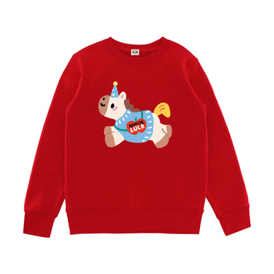 2026春季新品本命年衣服爆款红色马年圆领卫衣男女同款情侣装上衣