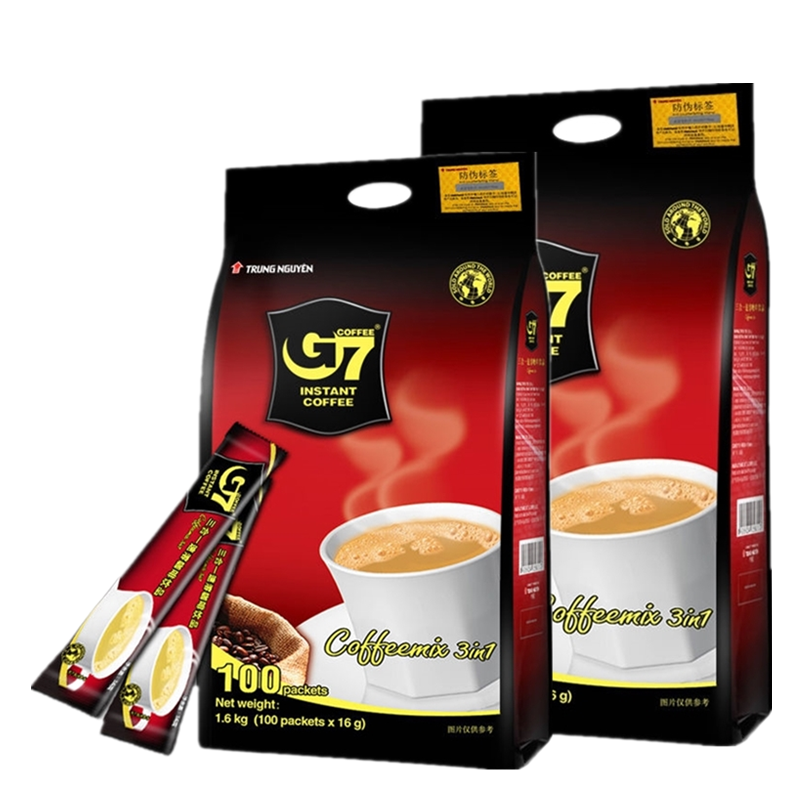 G7咖啡越南原装进口速溶三合一中原g7咖啡国际版200条装1600g*2包_虎窝淘