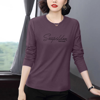 长袖通勤常规印花纯棉女