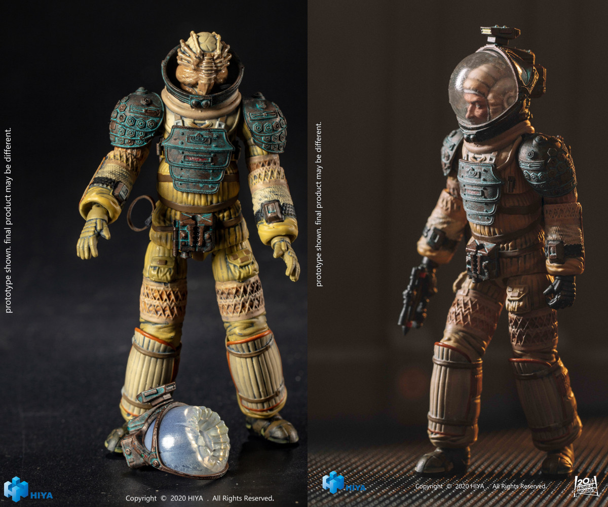HIYA海雅异形1979抱脸虫袭击凯恩宇航太空服1:18超可动3.75寸_虎窝淘