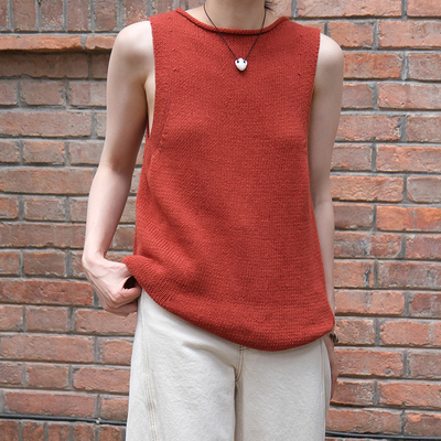 inLESS丨Toast Linen Cotton Knitted 棉麻针织背心上衣女