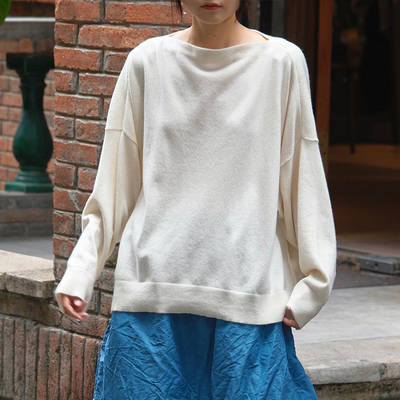 inLESS丨DUNE_ BOAT-NECK TIMELESS SWEATER羊绒船领毛衣毛针织衫