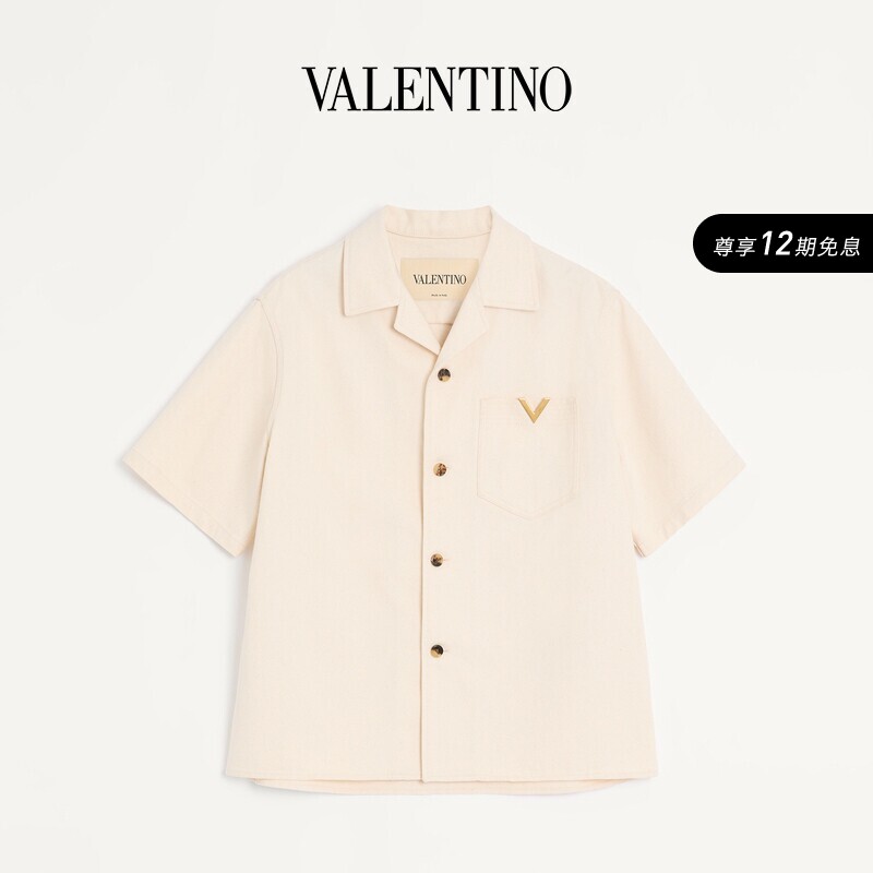 [12期免息]华伦天奴VALENTINO男士牛仔保龄球衬衫[礼物]