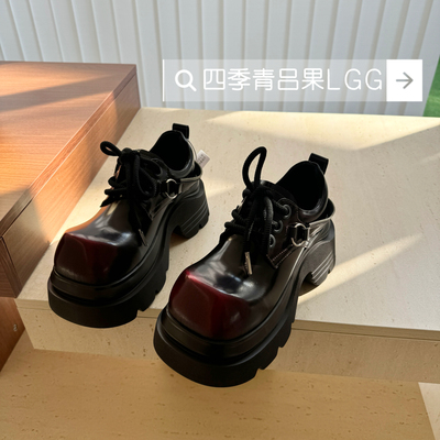 欧货厚底增高7cm乐福鞋2026春季新品百搭小皮鞋女英伦风德比鞋