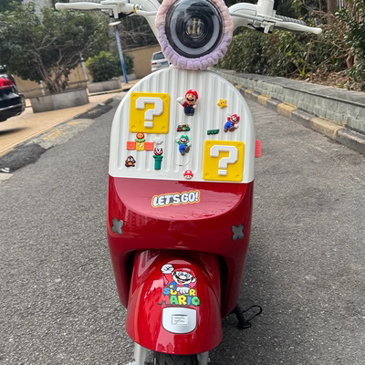 适用于极核MO1/MO1i电动车防撞问号立体橡胶贴马里奥装饰贴纸脚垫