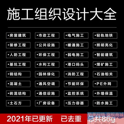 2021施工组织设计大全4万套招投标书专项方案技术交底全套word