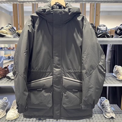 New Balance/NBGrey冬保暖防风连帽加厚鹅绒羽绒服外套男NPE48091