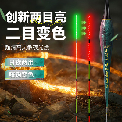 小湖神眼两目变色咬钩变色夜光漂高灵敏日夜两用高灵敏醒目电子漂