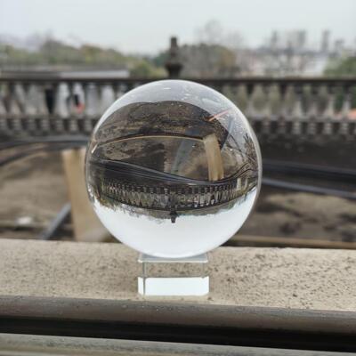 Crystal ball translucency light baller has a tabletop decora