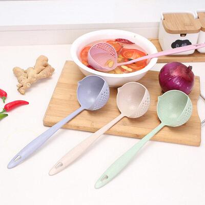 Wheat straw household spoon, soup ladle, and slotted spoon 2