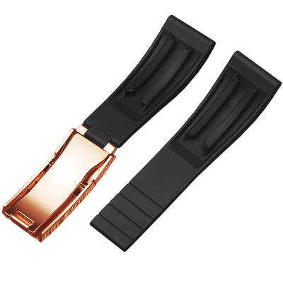 劳力士游艇名仕型玫瑰金橡胶表带