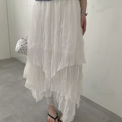 eternal.西子-26年早春层次距离感褶皱不规则半身裙51826