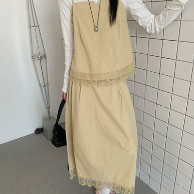 eternal.西子-春夏首爆蕾丝下摆拼接百搭不挑人吊带上衣背心51813