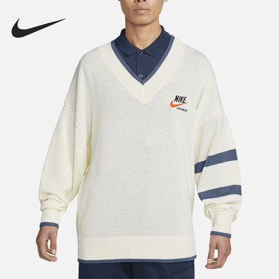 Nike/耐克正品春季男子V领休闲运动套头衫卫衣DX0009-133