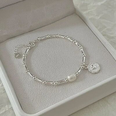 Sterling Silver Bracelet Partial Pearls Knots Bracelets for