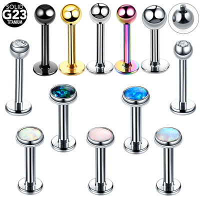 1PC ASTM-F136 Titanium Tragus Piercings Labret Stud Lip