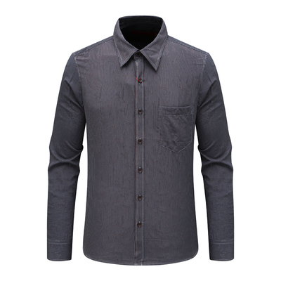 AB1334邦纳男春秋长袖衬衫 棉休闲商务上衣 暗红条纹 时尚都市