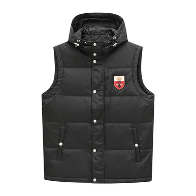 H1354男式秋冬款羽绒马甲 白鸭绒保暖防风外套 时尚都市 黑色