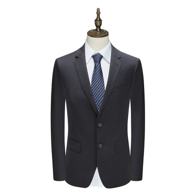 H1558曼斯男士商务二粒扣西服藏青色100羊毛西装袖口活扣D745016