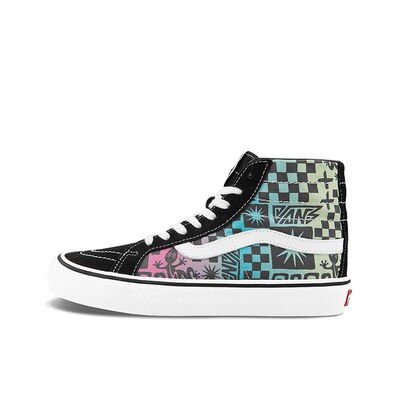 Vans SK8 棋盘格 休闲 高帮 板鞋 缤纷渐变色VN0A4UWN42K