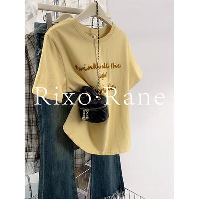 法国Rixo Rane甜美舒适?法式正肩短袖t恤设计感小众宽松半袖上衣