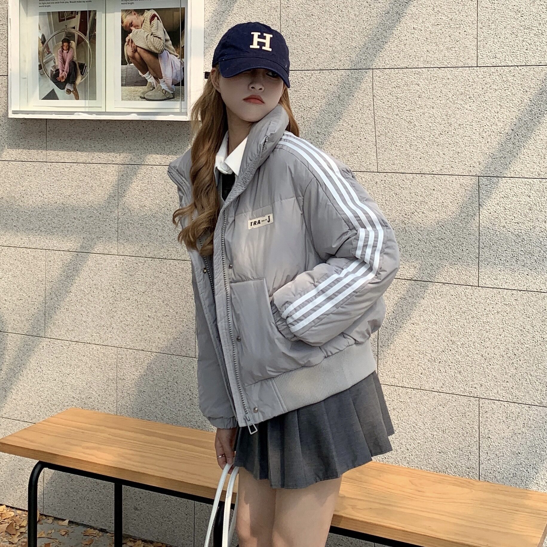 白鸭绒羽绒服女短款经典款立领小个子ins上衣外套棉衣服外套百搭