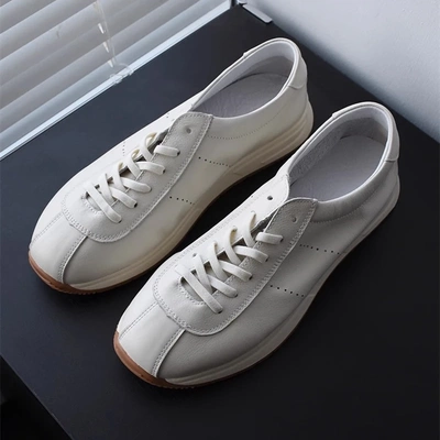 帕达索透气男鞋韩版小白鞋男轻薄柔软阿甘鞋百搭真皮休闲鞋241001